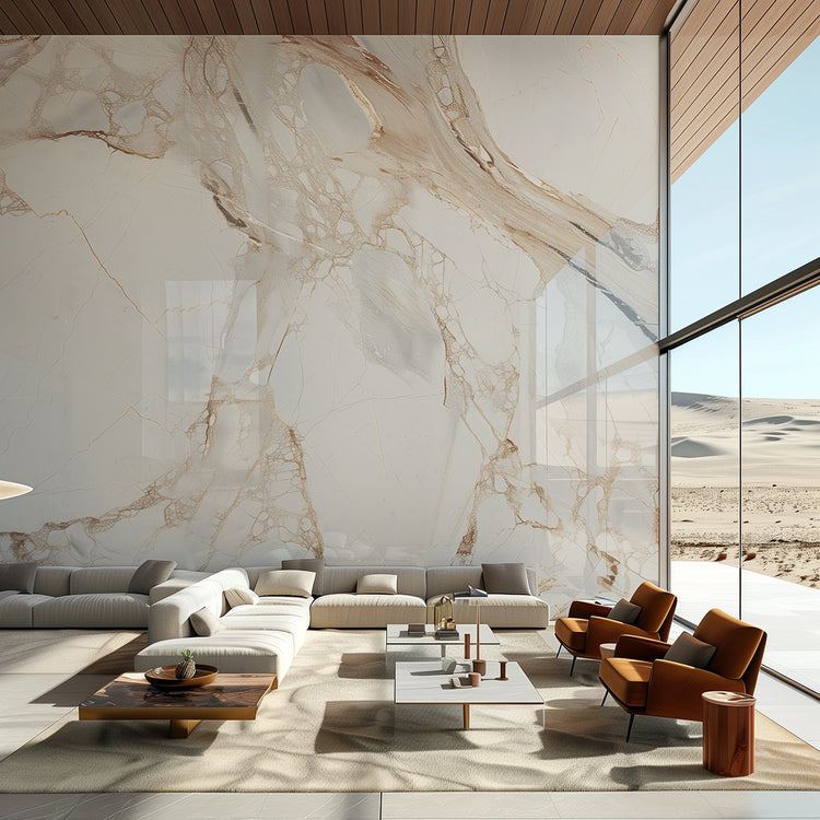 A Masterpiece in the Desert: Marble Panels Transform a Villa's Wall ...